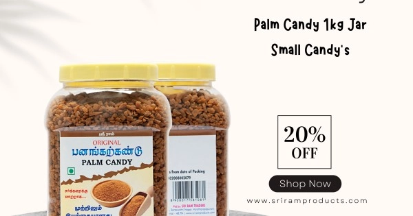 Buy Sriram Original Palm Candy 1kg jar (Small) Online At Best Price ...